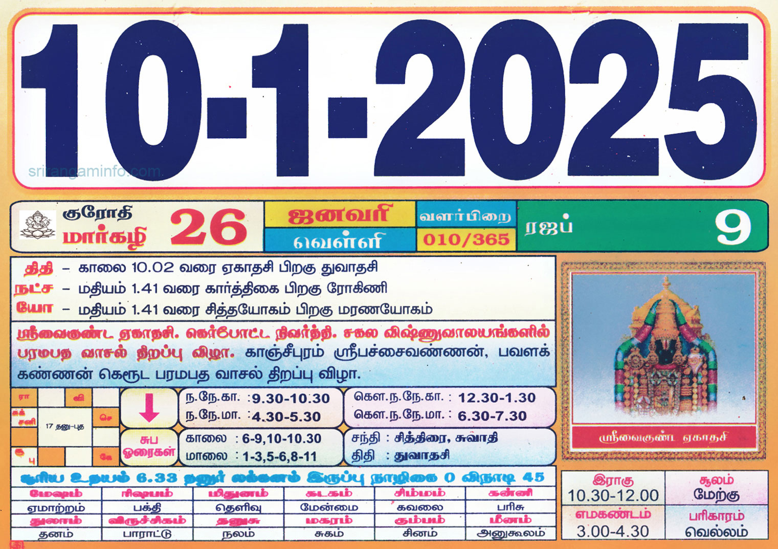 Tamil Daily Calendar 2025, Tamil Calendar 2025, Nalla Neram - தமிழ் ...